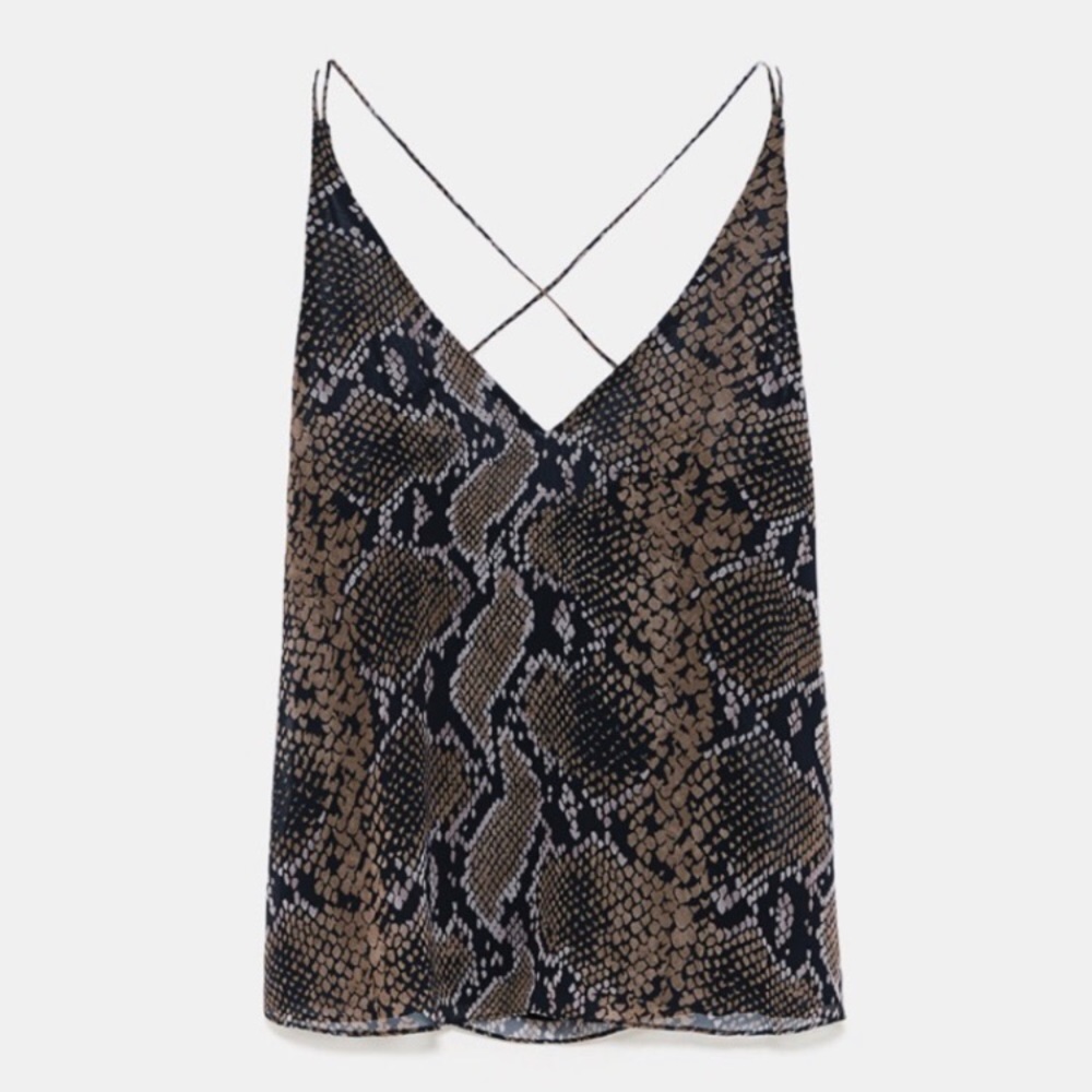 Zara Snake Print Tank - Gem